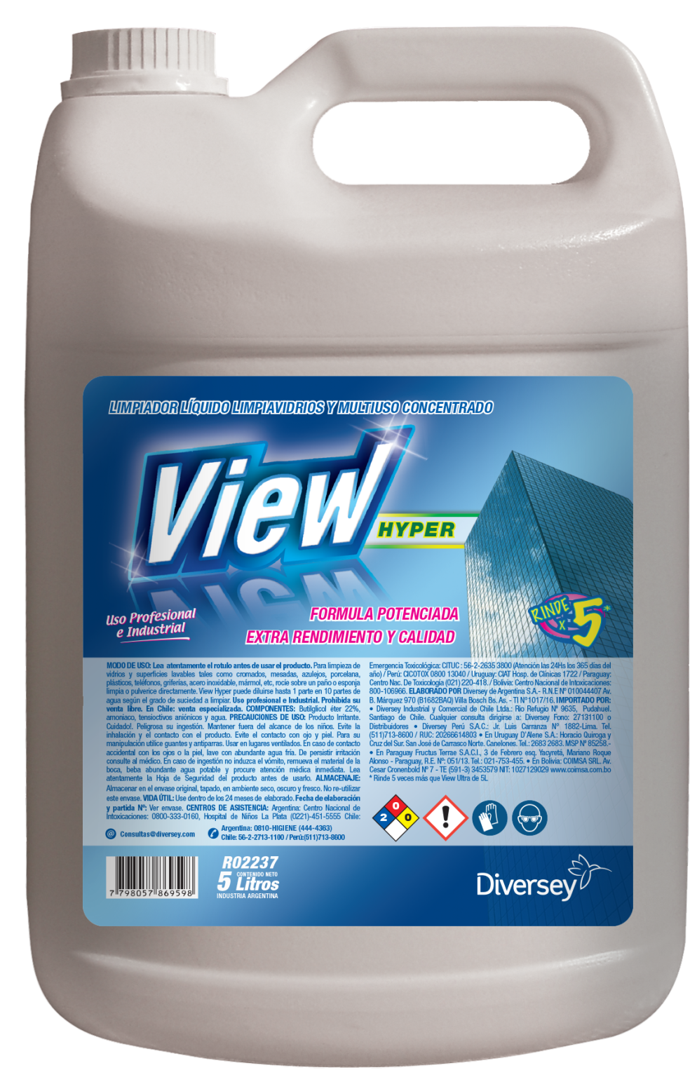 Limpiavidrios y Multiuso View Hyper Diversey Arequipa Cuzco